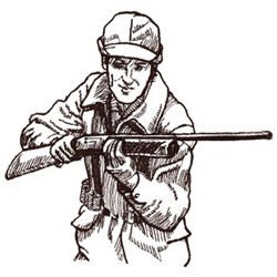 Hunter With Gun Outline Embroidery Design | AnnTheGran.com