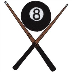 8 Ball \u0026amp; Cue Sticks Embroidery Design | AnnTheGran.com