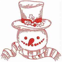 Redwork Snowman Embroidery Design | AnnTheGran.com