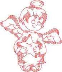 Redwork Angel Boy Embroidery Design | AnnTheGran.com