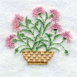 Floral Basket Embroidery Design | AnnTheGran.com