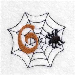 Spider Web Number 6 Embroidery Design | AnnTheGran.com