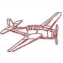Redwork Prop Plane Embroidery Design | AnnTheGran.com
