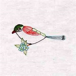 Magpie with Flowers Embroidery Design | AnnTheGran.com