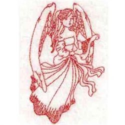 Redwork Angel Embroidery Design | AnnTheGran.com