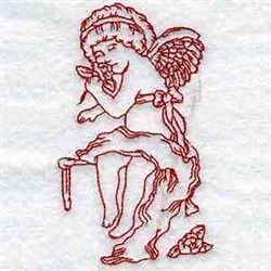Redwork Angel Embroidery Design | AnnTheGran.com