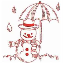 Redwork Snowman Embroidery Design | AnnTheGran.com
