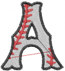 Baseball Letter A Embroidery Design | AnnTheGran.com