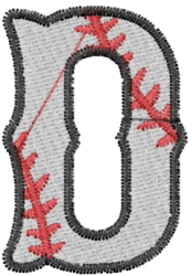 Baseball Letter D Embroidery Design | AnnTheGran.com