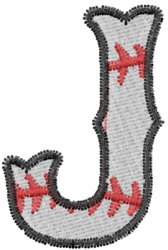Baseball Letter J Embroidery Design | AnnTheGran.com