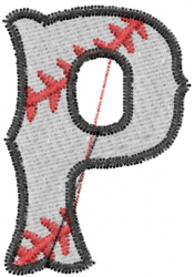 Baseball Letter P Embroidery Design | AnnTheGran.com