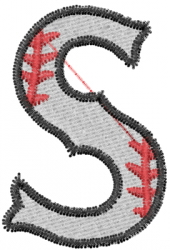 Baseball Letter S Embroidery Design | AnnTheGran.com
