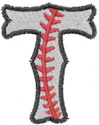 Baseball Letter T Embroidery Design | AnnTheGran.com