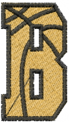 Basketball Letter B Embroidery Design | AnnTheGran.com
