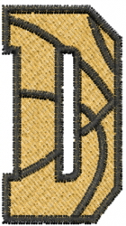 Basketball Letter D Embroidery Design | AnnTheGran.com