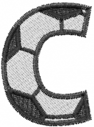 Soccerball Letter C Embroidery Design | AnnTheGran.com