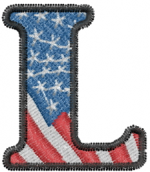 American Flag Letter L Embroidery Design | AnnTheGran.com
