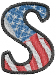 American Flag Letter S Embroidery Design | AnnTheGran.com