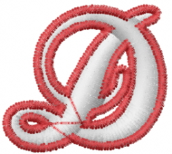 Baseball Outline Letter D Embroidery Design | AnnTheGran.com