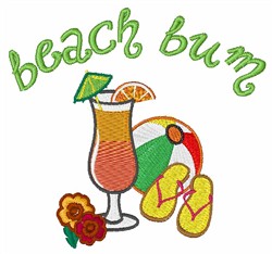 Beach Bum Embroidery Design | AnnTheGran.com