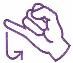 Sign Language J Embroidery Design | AnnTheGran.com