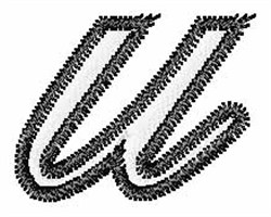 Cursive Lower Case u Embroidery Design | AnnTheGran.com