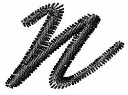 Cursive Lower Case N Embroidery Design | AnnTheGran.com