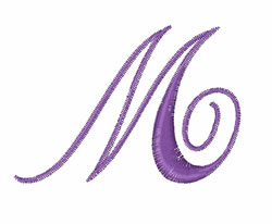 Curly Monogram Font M Embroidery Design | AnnTheGran.com