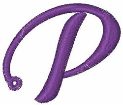 Script Font P Embroidery Design | AnnTheGran.com