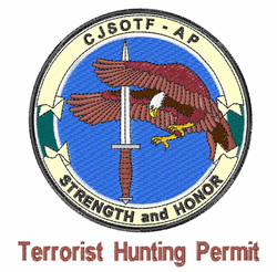 Terrorist Hunting Permit Embroidery Design | AnnTheGran.com