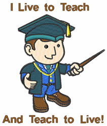 Live To Teach Embroidery Design | AnnTheGran.com