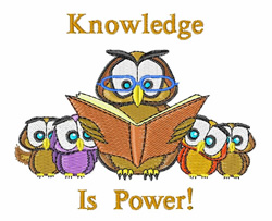 Knowledge Is Power Embroidery Design | AnnTheGran.com