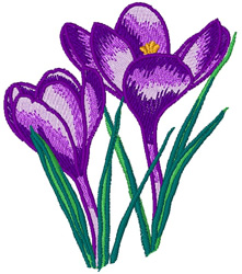 Purple Crocuses Embroidery Design | AnnTheGran.com