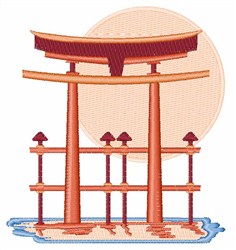 Japanese Gate Embroidery Design | AnnTheGran.com