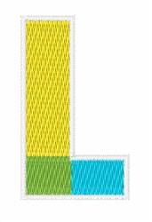 Color Wheel Font L Embroidery Design | AnnTheGran.com