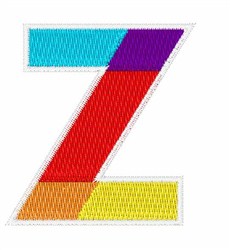 Color Wheel Font Z Embroidery Design | AnnTheGran.com