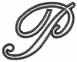 Cursive Upper Case P Embroidery Design | AnnTheGran.com