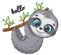 Hello Sloth Embroidery Design | AnnTheGran.com