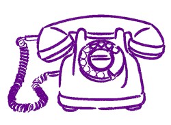 Telephone Outline Embroidery Design | AnnTheGran.com