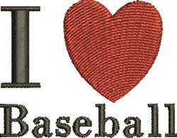 I Love Baseball Embroidery Design | AnnTheGran.com