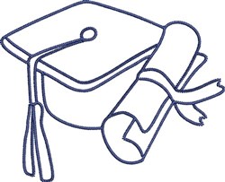 Graduation Outline Embroidery Design | AnnTheGran.com