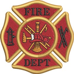 Fire Dept Cross Embroidery Design | AnnTheGran.com