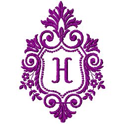 Crest Monogram H Embroidery Design | AnnTheGran.com