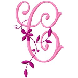 Floral Monogram C Embroidery Design | AnnTheGran.com