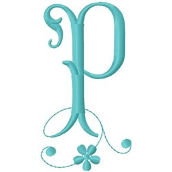 Floral Monogram Font P Embroidery Design | AnnTheGran.com