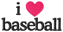 I Love Baseball Embroidery Design | AnnTheGran.com