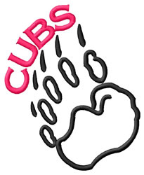 Cubs Paw Print Outline Embroidery Design | AnnTheGran.com