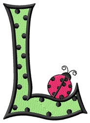 Ladybug Letter L Embroidery Design | AnnTheGran.com