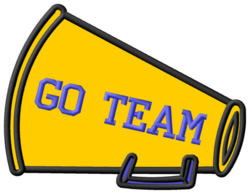 Go Team Megaphone Embroidery Design | AnnTheGran.com
