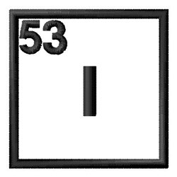 Atomic Number 53 Embroidery Design | AnnTheGran.com